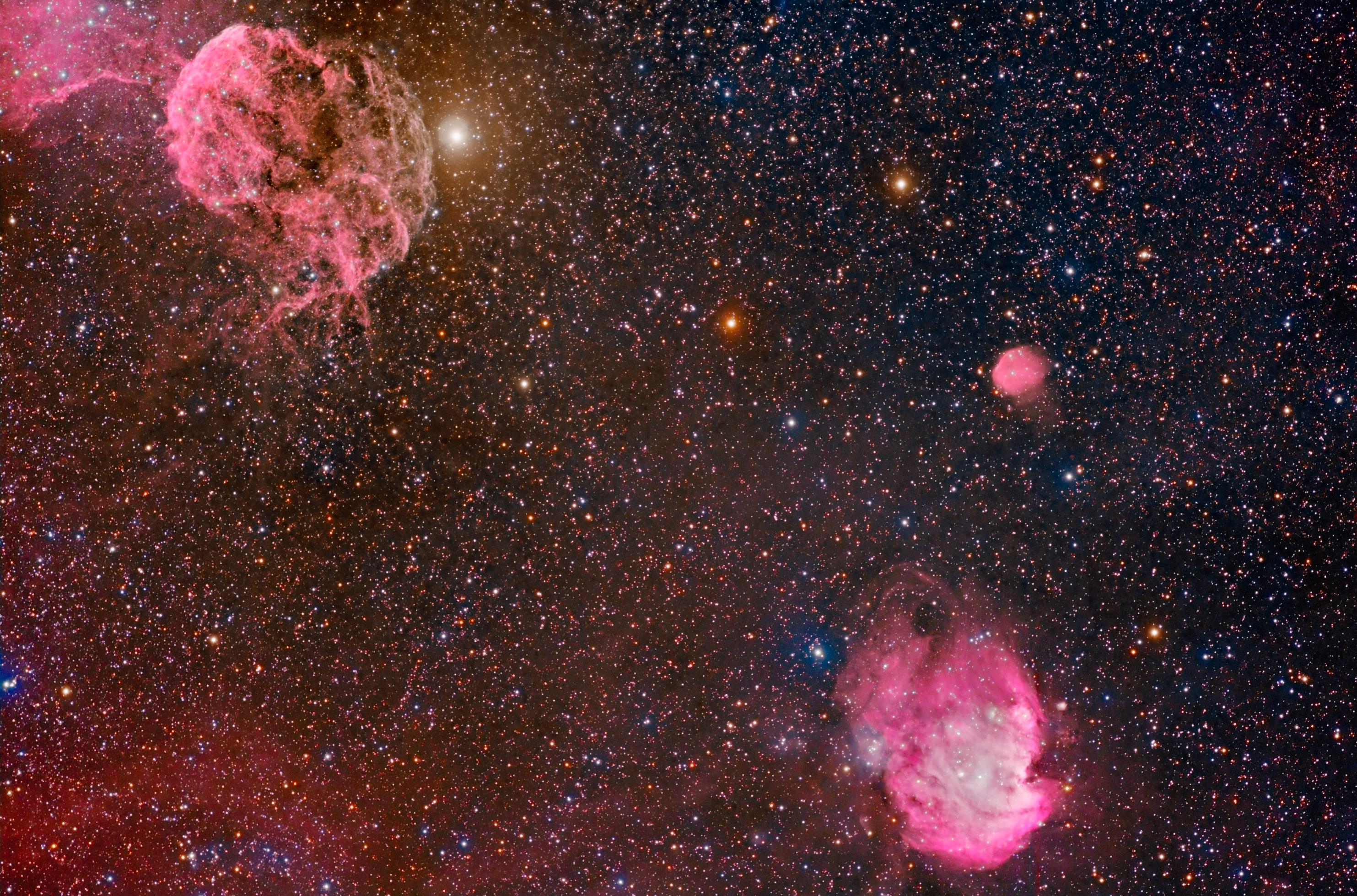 The Jellyfish Nebula and Monkey Head Nebula - Skies by Africa