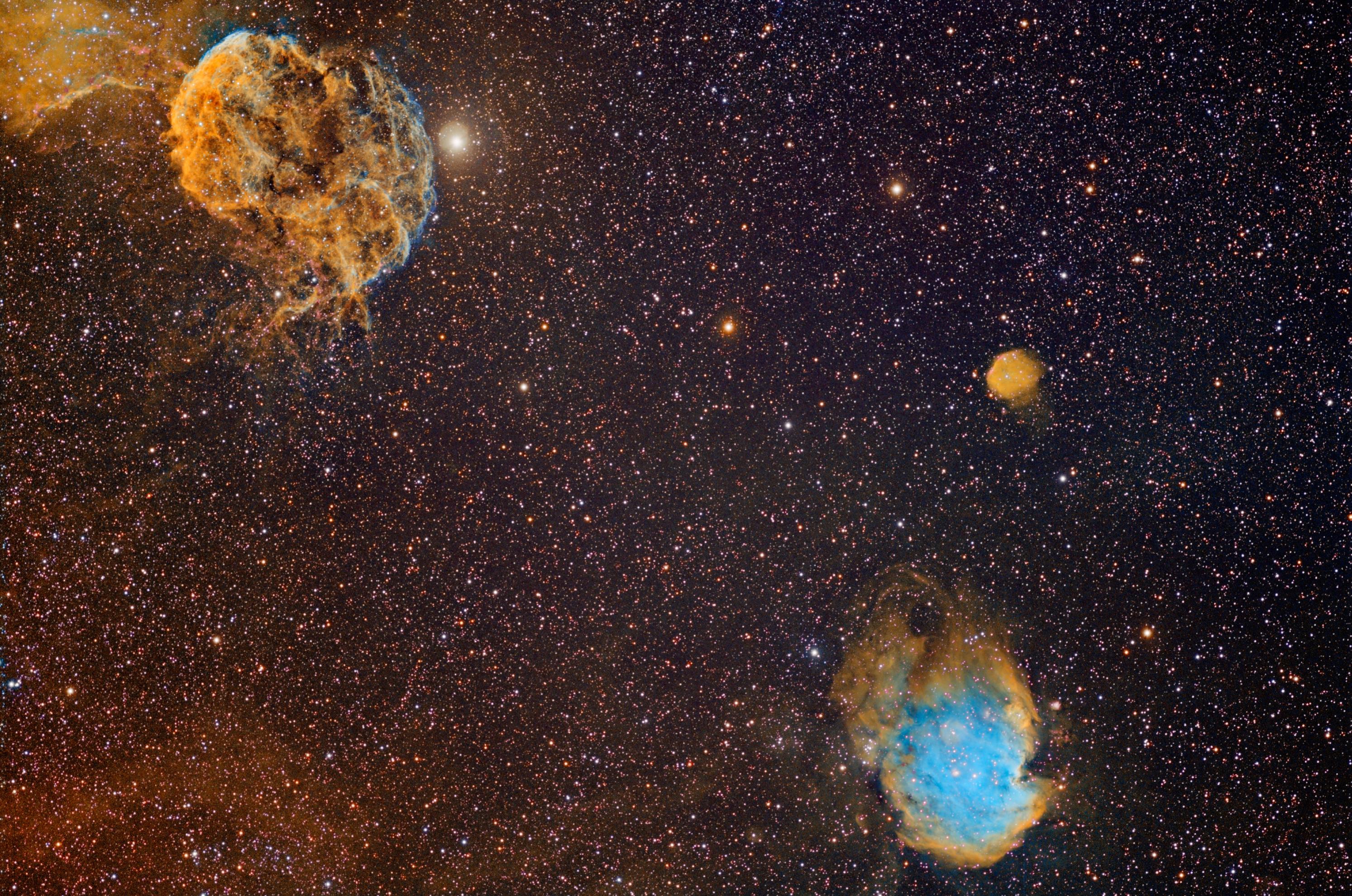 The Jellyfish Nebula and Monkey Head Nebula - Skies by Africa